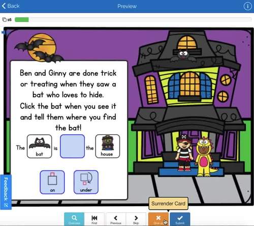 The Bat who loves to Hide Digital Preposition Sentence Strip Adapted Book