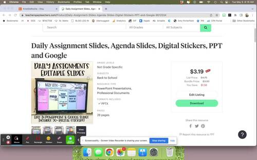 Daily Assignment Slides, Agenda Slides, Digital Stickers, PPT and Google