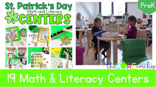 St. Patrick's Day Preschool Math & Literacy Centers PreK St Patrick's ...