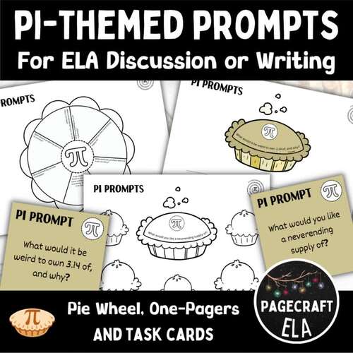 Pi Day ELA Writing & Discussion Prompts | One-Pagers & Task Cards for ...