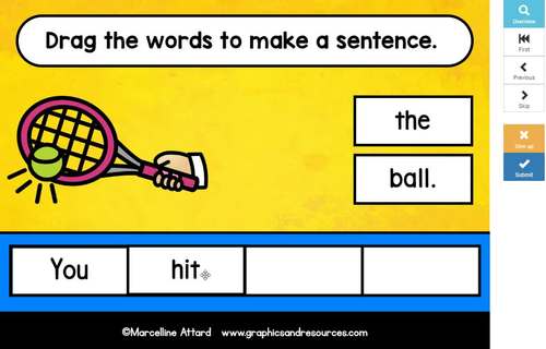 CVC WORD SCRAMBLED SENTENCE BUILDING ACTIVITY BOOM CARDS DIGITAL GAMES ...