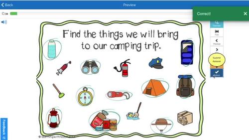 Virtual Camping Trip Interactive Boom Cards by Learning with Teacher Tix