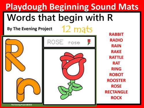 Playdough Beginning Sound Mats /Words that begin with R playdough mats