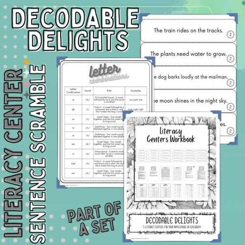 Sentence Scramble and Sentence Building Center Part of Decodable ...