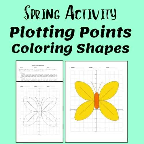 Coordinate Graphing Mystery Picture Plotting Points - Spring Coloring Pages