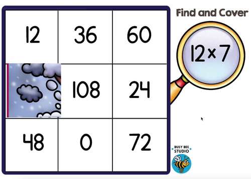 3RD GRADE BEGINNING MULTIPLICATION FACTS BOOM CARD HIDDEN PICTURE ...
