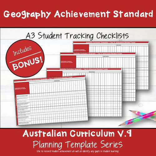 V9 GEOGRAPHY ACHIEVEMENT STANDARD CHECKLISTS Bundle Pack - YEAR 7-10