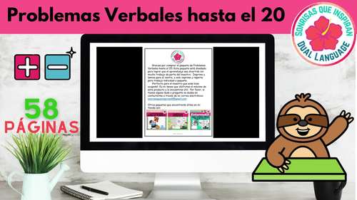 Problemas Verbales hasta el 20 suma y resta Word Problems to 20 | TPT