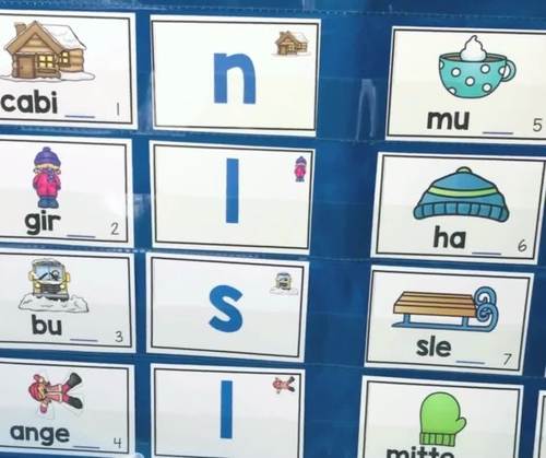 Final sounds Winter Task Cards Phonics Kindergarten Literacy Center ...