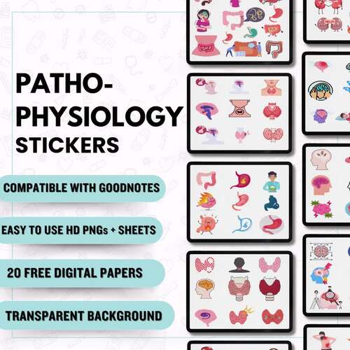 Pathophysiology Stickers 600+ transparent back Ground | Free Digital Papers