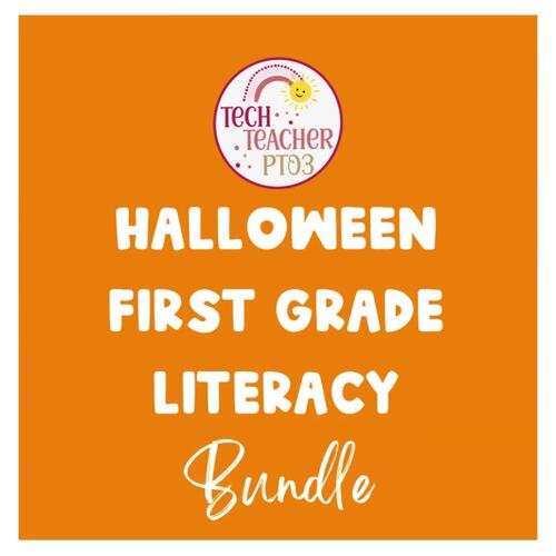 Halloween Literacy Activities Bundle for First Grade and Second Grade