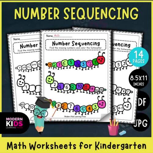 Number Sequencing Math Worksheet for Kindergarten by ModernKids ...