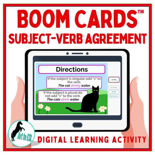 Subject Verb Agreement - BOOM CARDS™ ESL by Art to ESL | TPT
