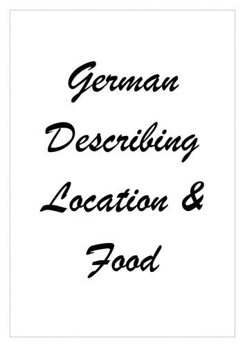 German Location and Food Worksheets by Worksheet Whisperer | TPT