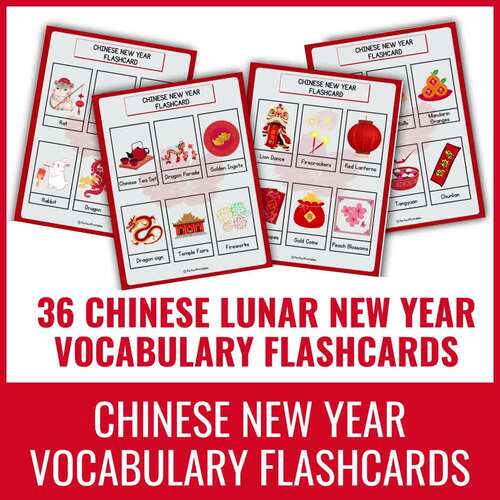Chinese Lunar New Year Vocabulary Flashcards| Holidays Around the World ...