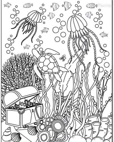 Sea Life Coloring Book - 30 Under the Sea Scenes Coloring Pages | TPT