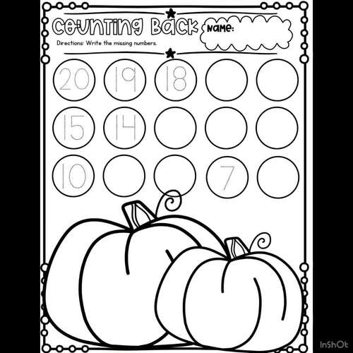 Read, Write, Record Numbers to 20 Math Worksheets for Kindergarten