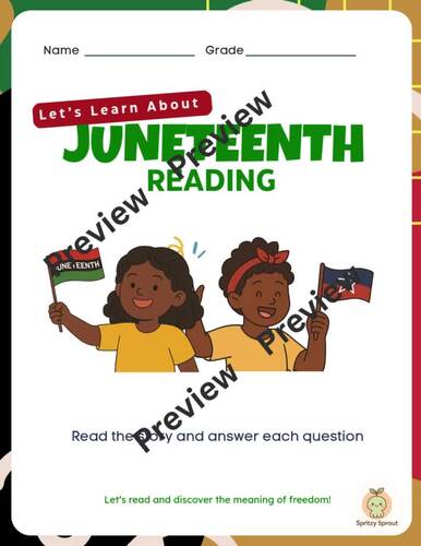 Juneteenth Reading Comprehension Pack – 5 Color & B&W [Questions ...