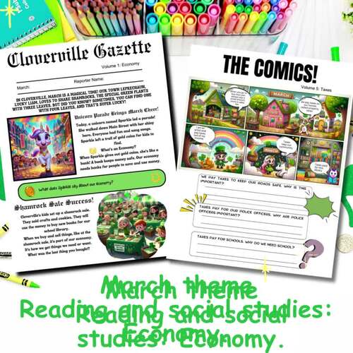 March Reading passages, Social Studies standards, Economy, Newspaper ...