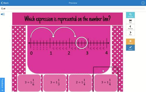 6th Grade Divide Whole Numbers by Mixed on a Number Line | 6.NS.A1 ...