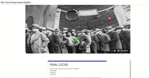 Great Depression DIGITAL ESCAPE ROOM for Google Drive® - Roosevelt