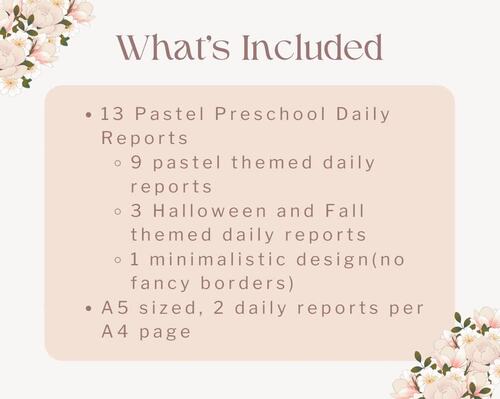 13 Pastel Preschool Daily Reports | Homeschool Report Card | Toddler ...