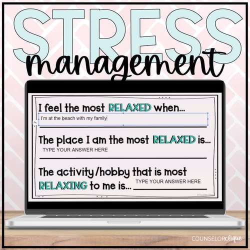 Stress Management Digital Reflection Counseling Activity by Counselor ...