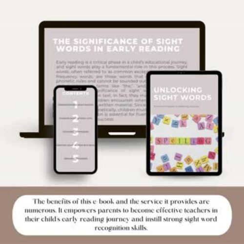 UNLOCKING Sight Words A Parents Guide to Reading Success, 10 chapter E-book