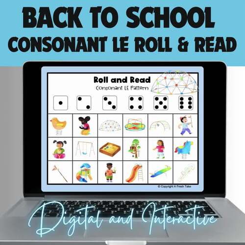 Back to School Roll & Read Multisyllabic Consonant LE Words & Sentences ...