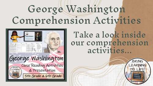 George Washington Close Reading Passage & Comprehension Activities 5th ...