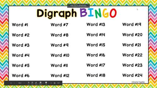 Digraph Digital Bingo Game by Smarter Together | TPT
