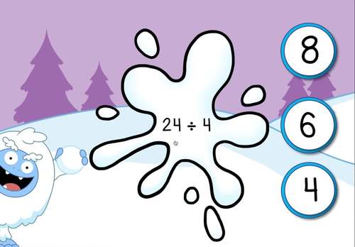 Winter Division Fact Fluency Practice Digital Math Activity for Google ...
