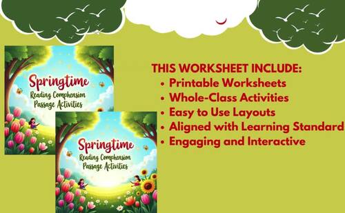 Springtime Reading Comprehension Passage Activities 2nd,3rd,4th,5th,6th ...