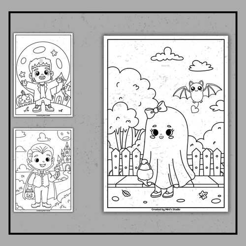 Halloween Coloring Pages for Kindergarten & First Grade No-Prep Activities