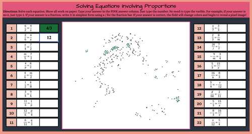 Solving Equations Involving Proportions - Digital Pixel Reveal by It's ...