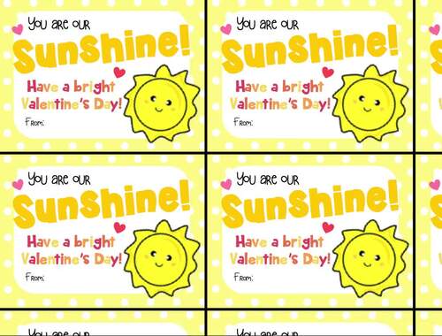 Sun Chips or Sunglasses Valentine's Day Gift Tag- You are my (our ...