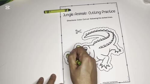 Jungle Animal Color & Cut Craft | Fine Motor Scissor Practice | TPT