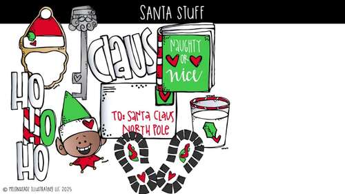 Santa Stuff clip art, Christmas clip art COMBO PACK by Melonheadz Clipart
