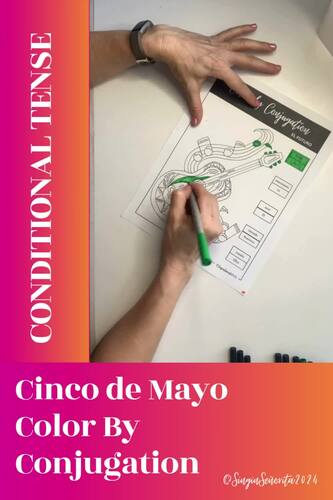 Cinco de Mayo Color By Conjugation Future Tense by SinginSeñorita