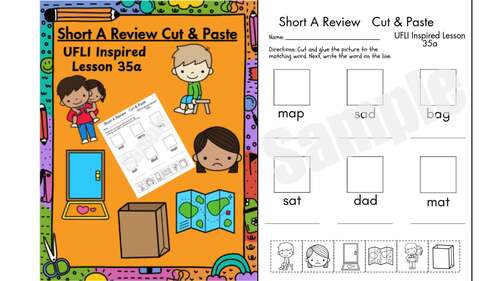 UFLI Aligned Phonics CVC BUNDLE 35a-41a Short A E I O U Review Cut & Paste