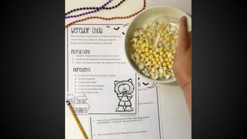 Halloween Math Word Problems for 4th 5th Graders Fractions and Decimals