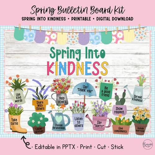 Spring Bulletin Board Kit: Spring Into Kindness | Classroom Decor ...