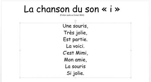 La chanson du son "i" - FRENCH - Song - Audio File - Distance Learning