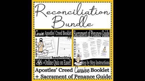Catholic Reconciliation Bundle: Cursive Apostles' Creed + Sacrament of ...