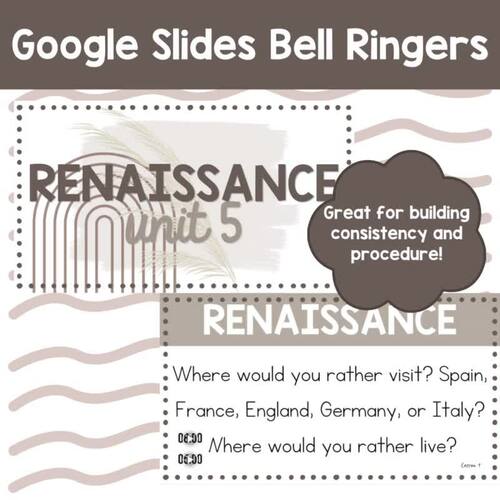 CKLA Grade 5 Unit 5 Renaissance: Bell-ringers & Daily Writing Prompts