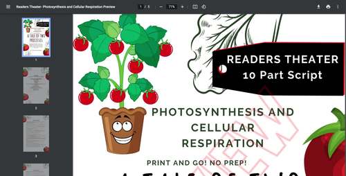 Readers Theater for Science! Photosynthesis and Cellular Respiration ...