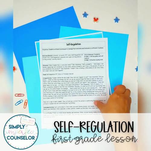 Self-Regulation Counseling Lesson - 1st Grade by Simply Imperfect Counselor