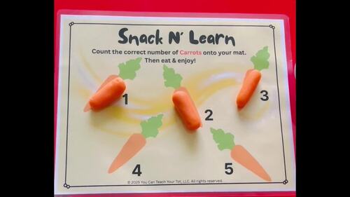 Montessori-Inspired Veggie 4-Pack Counting Placemat Bundle Pre K ...