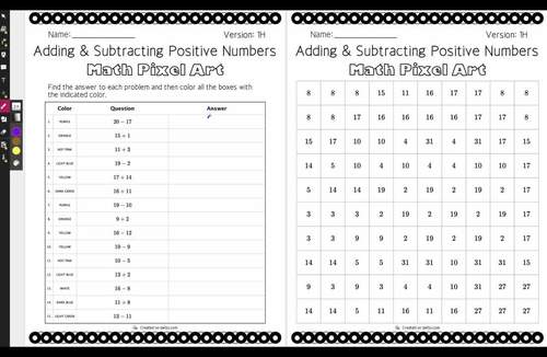 Easter: Multiplying Positive & Negative Integers Pixel Art Activity by ...