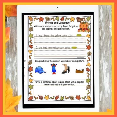 Digital 1st Grade Morning Work for Google Slides™ November | Sight Words